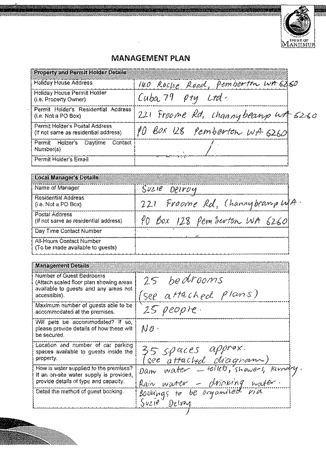 Location, Development and Management Plans